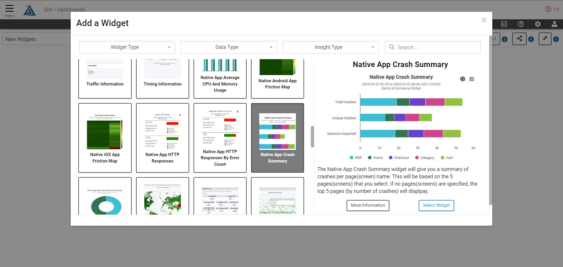 Native App Crash Summary Widget – Blue Triangle Help Center