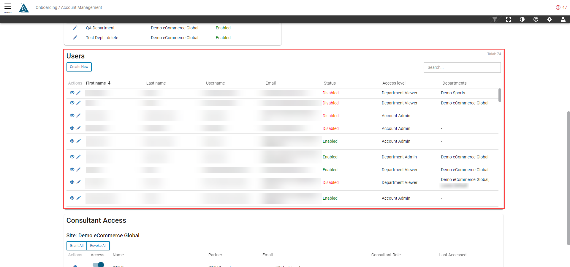 The Account Management Page – Blue Triangle Help Center